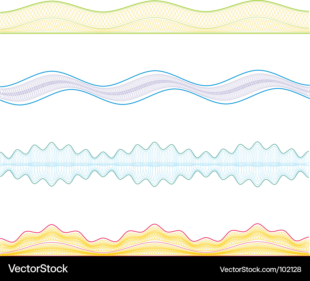 Guilloche borders pattern for currency Royalty Free Vector