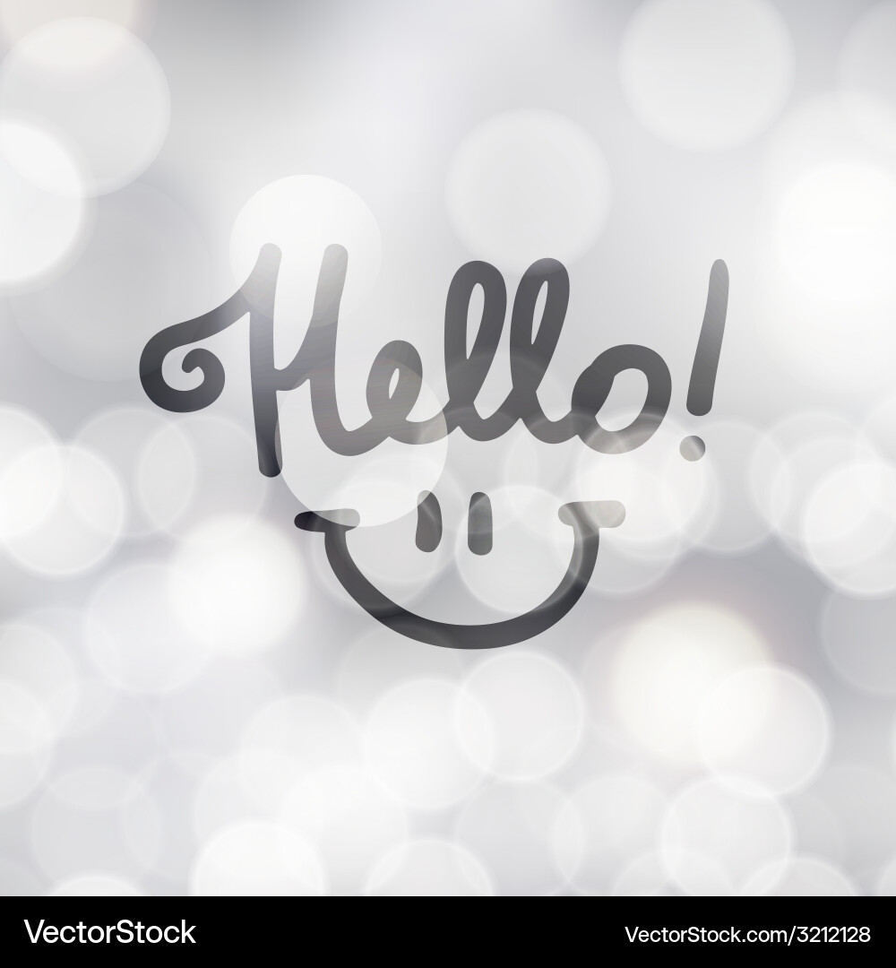 Handwritten Hello with Smile Royalty Free Vector Image