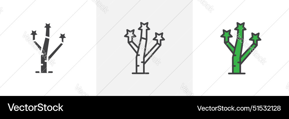 Joshua tree icon set beach joshua plant symbol Vector Image