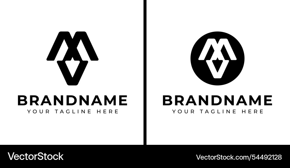 Letters mv or vm monogram logo suitable for any Vector Image