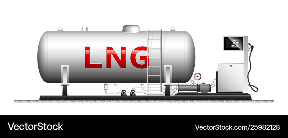 Liquefied Natural Gas (LNG) Filling Station Vector Image
