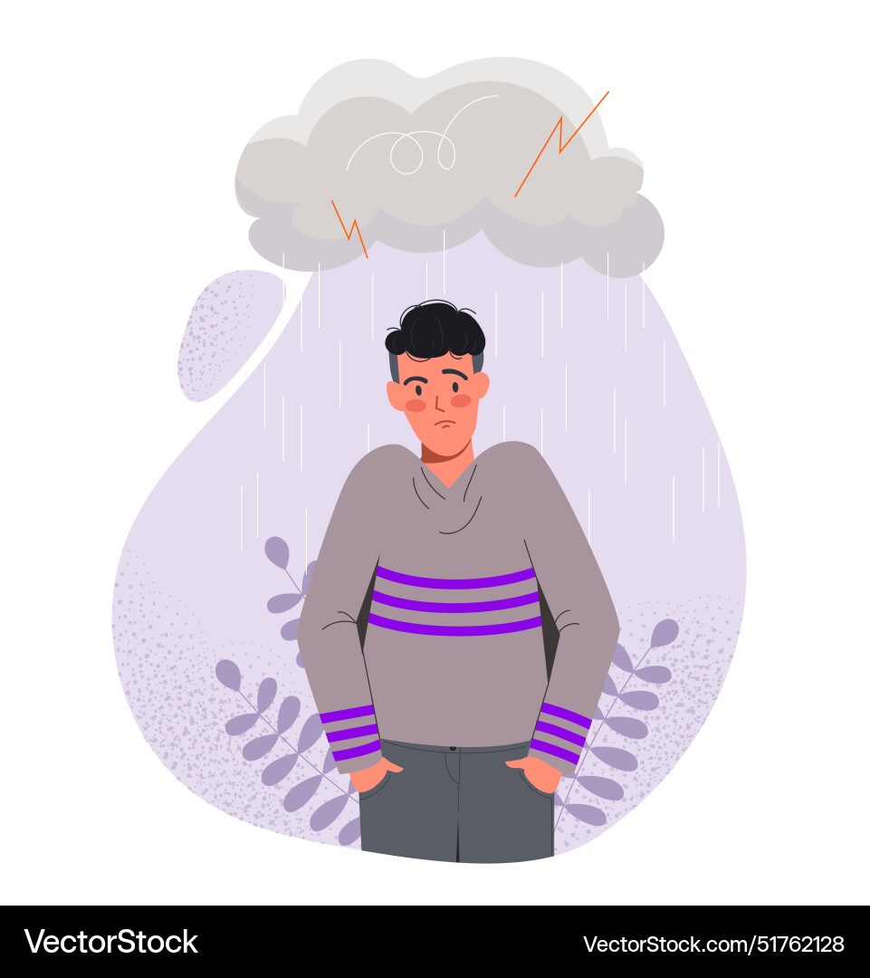 Man with anxiety Royalty Free Vector Image - VectorStock