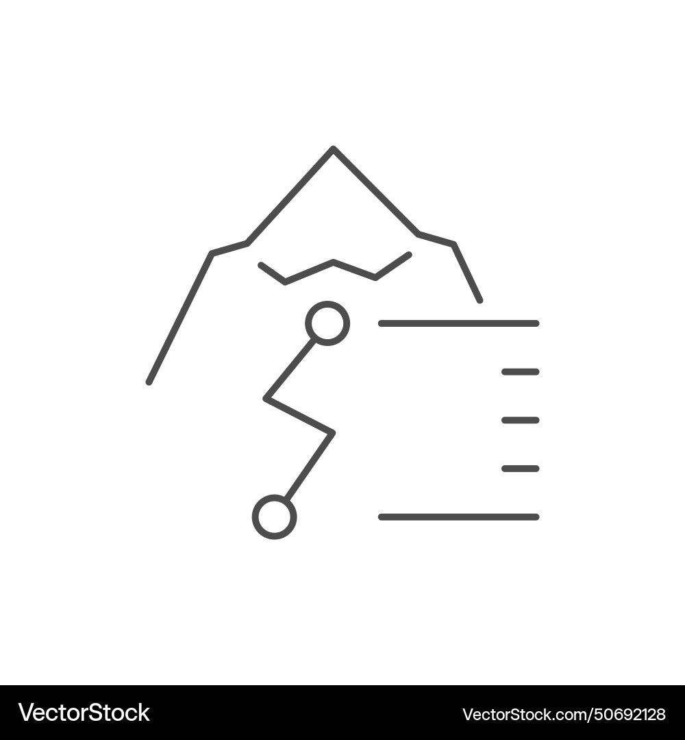 Mountain elevation change line icon Royalty Free Vector