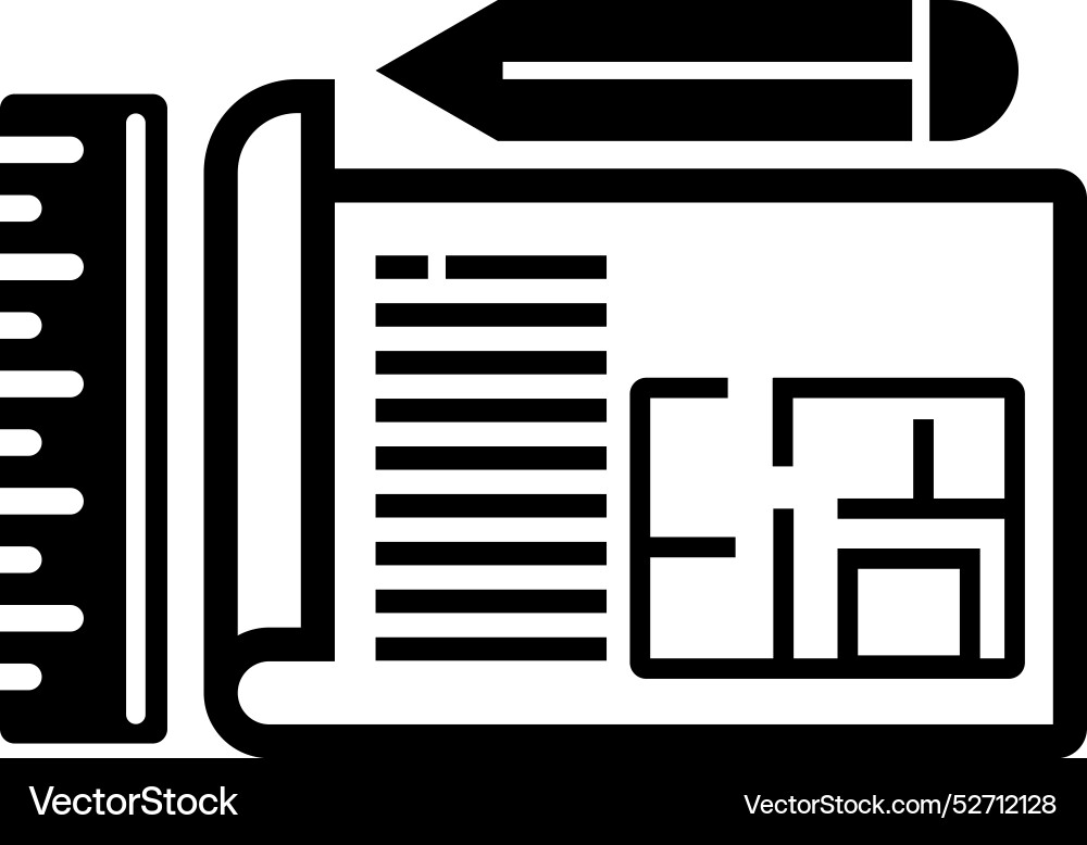 Plan building scale pencil ruler planning Vector Image