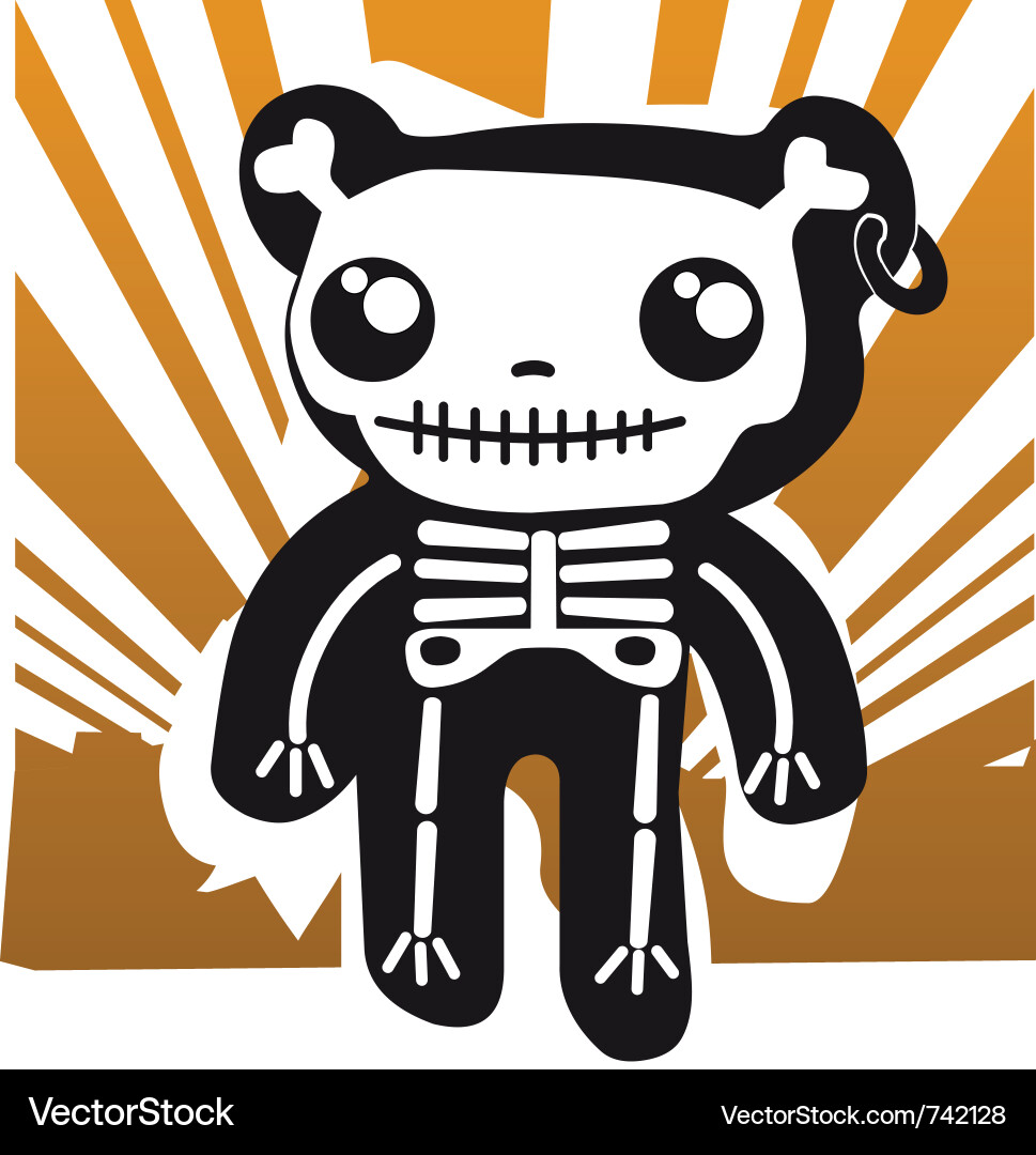 Teddy and bones Royalty Free Vector Image - VectorStock