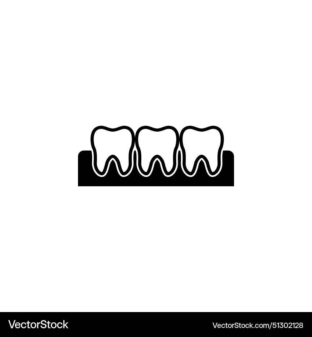 Tooth in gum periodontitis flat icon Royalty Free Vector