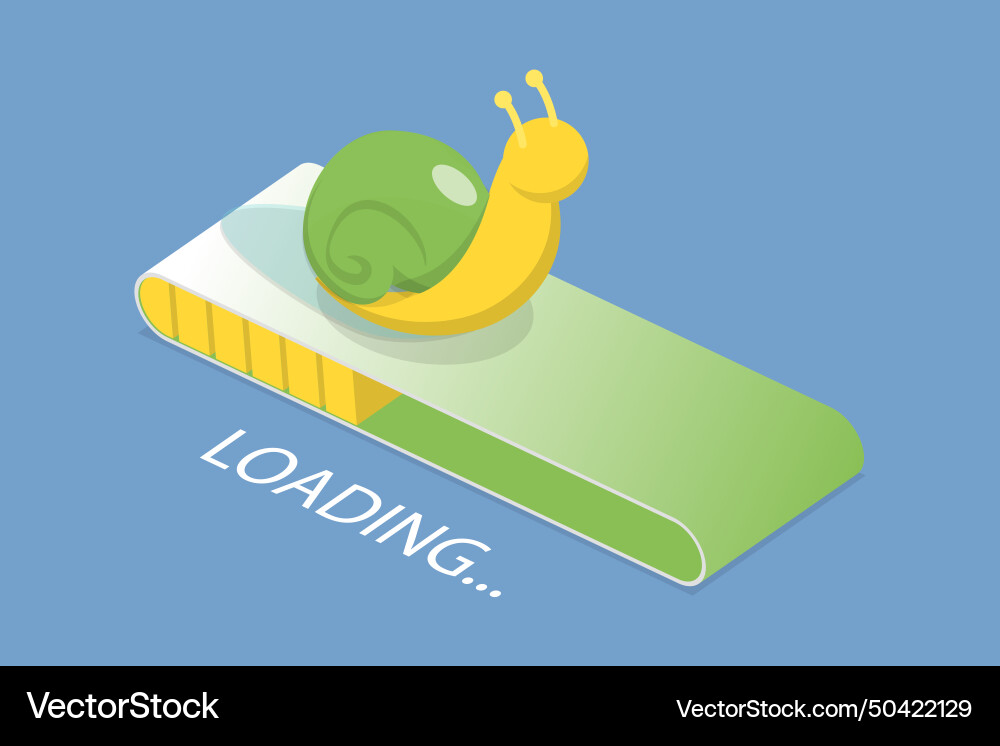 3d isometric flat of slow Royalty Free Vector Image