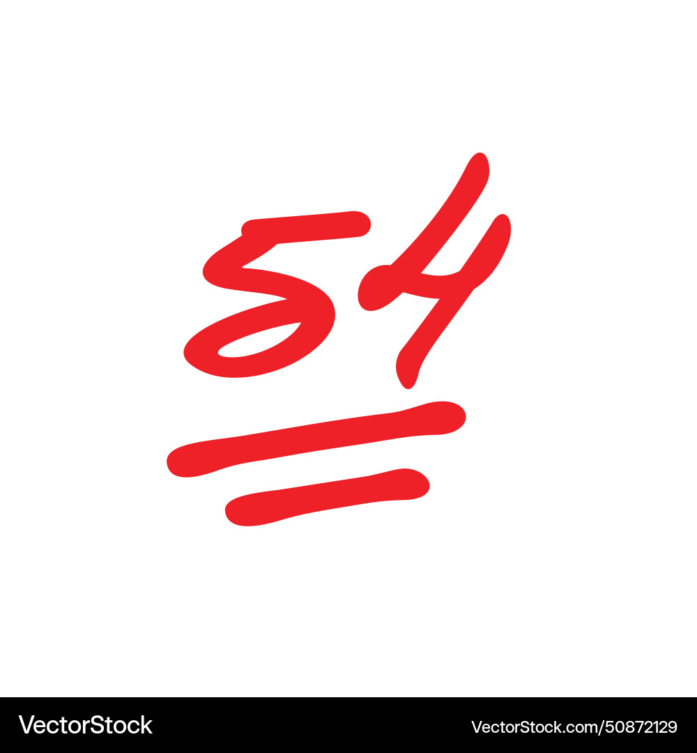 54 points test score bad mark Royalty Free Vector Image