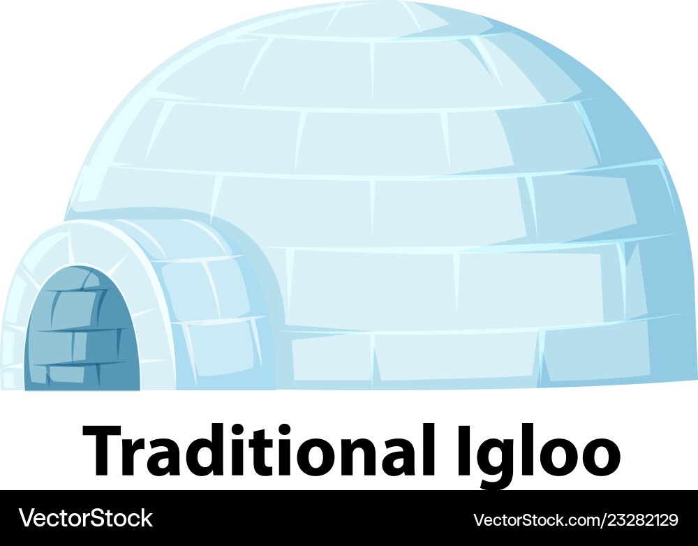 A traditional igloo on white background Royalty Free Vector