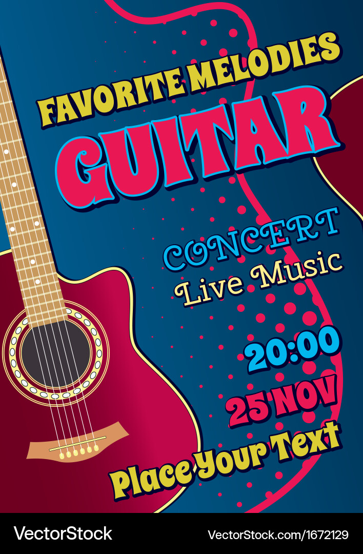Acoustic guitar Royalty Free Vector Image - VectorStock