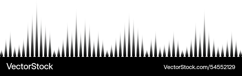 Black sound waves are visualized on white Vector Image