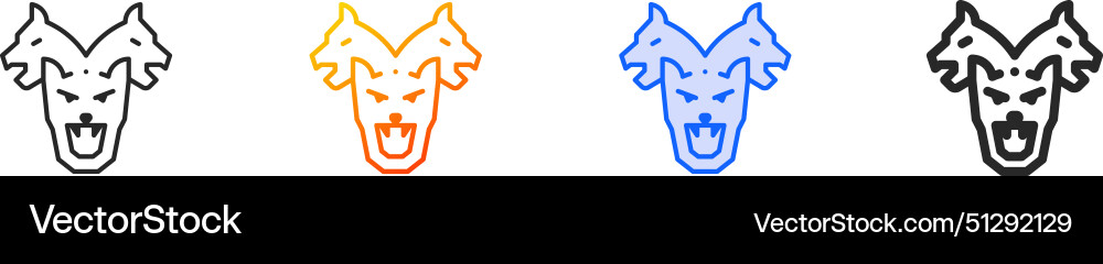 Cerberus iconthin linear gradient blue stroke Vector Image