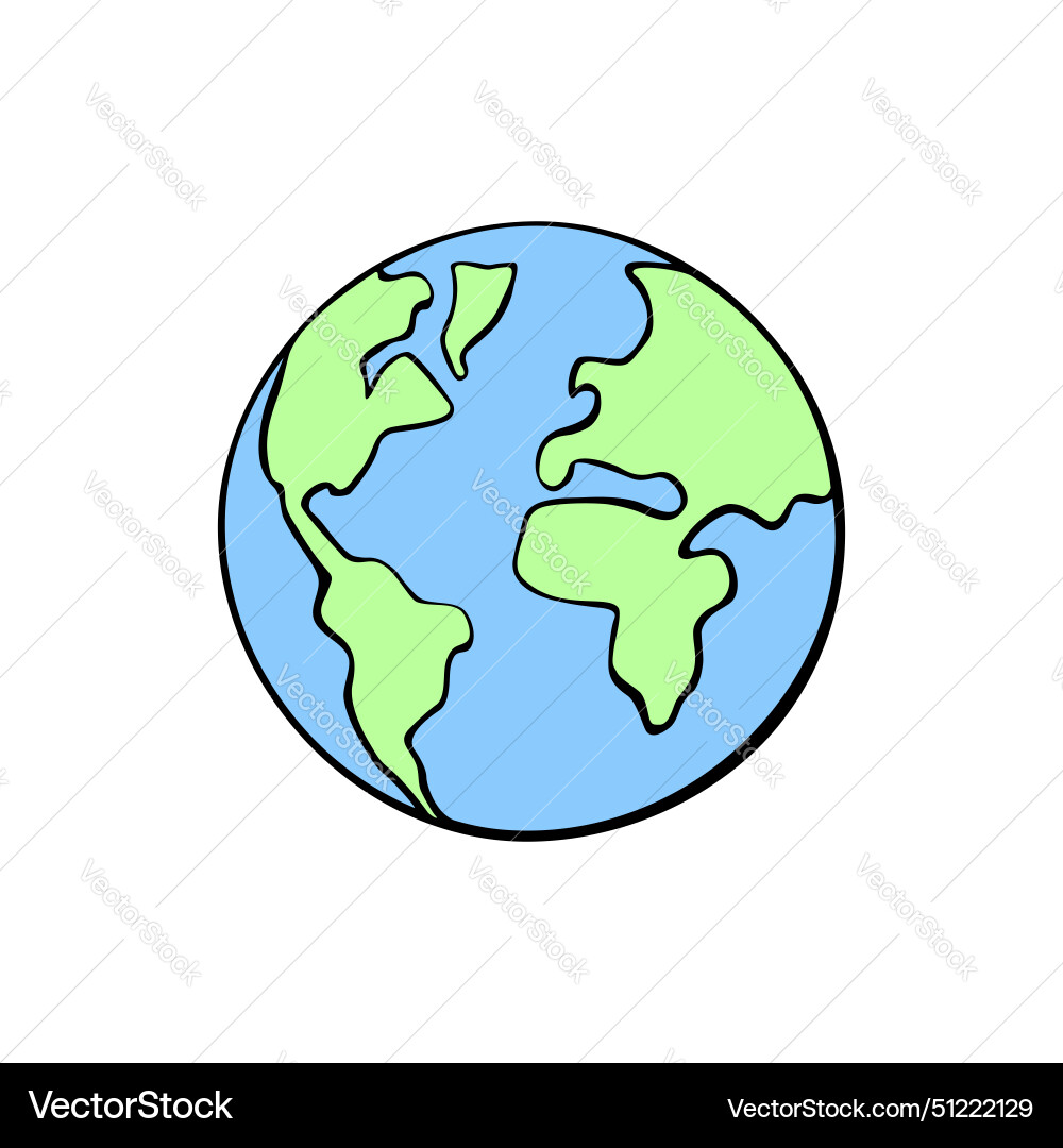 Color earth icon minimalist world symbol Vector Image