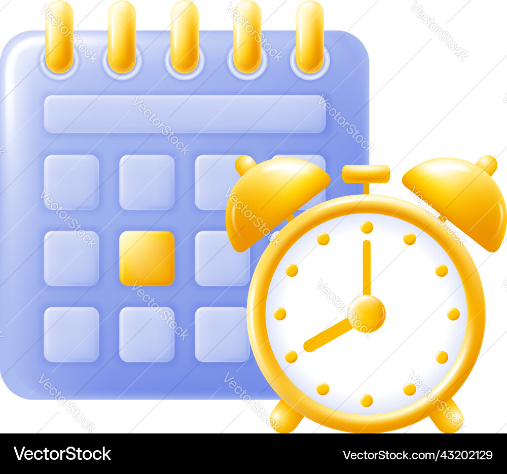 Desk calendar and clock icon Royalty Free Vector Image
