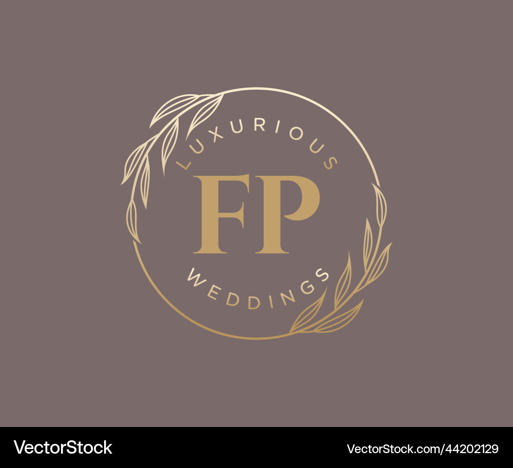 Fp initials letter wedding monogram logos Vector Image