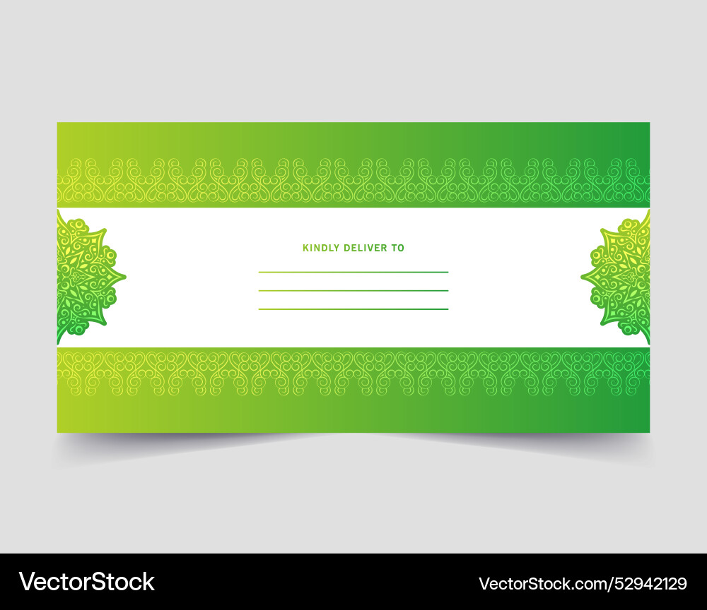 Green mandala business card invitation classic Vector Image