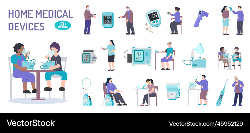 Home medical devices set Royalty Free Vector Image