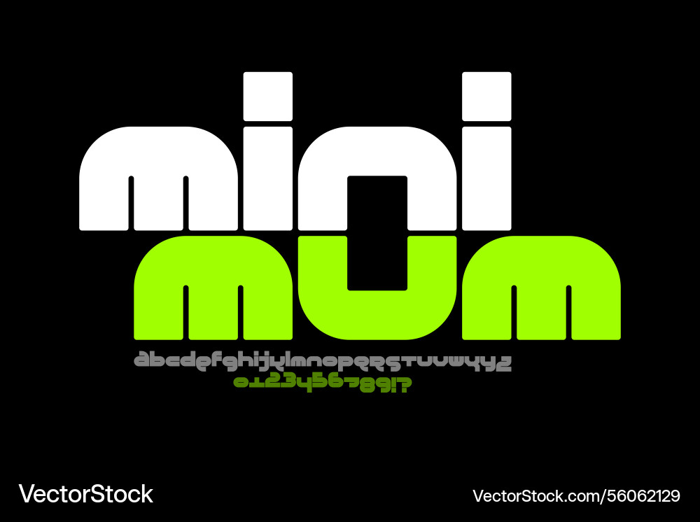 Minimum modern lowercase style font alphabet Vector Image