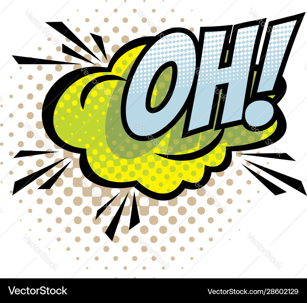 Oh cartoon comic book sound pop cloud Royalty Free Vector
