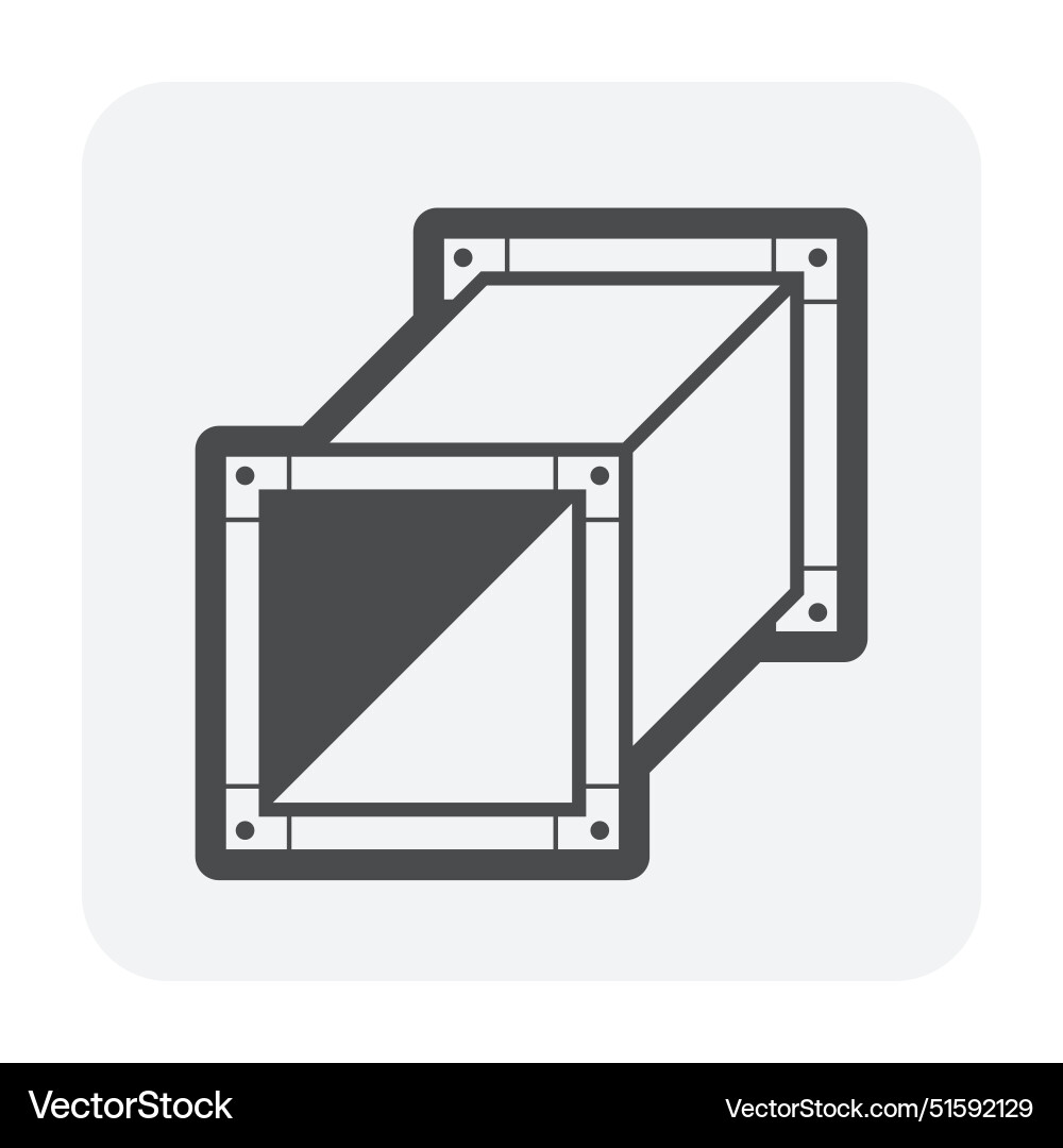 Square straight duct length icon part Royalty Free Vector