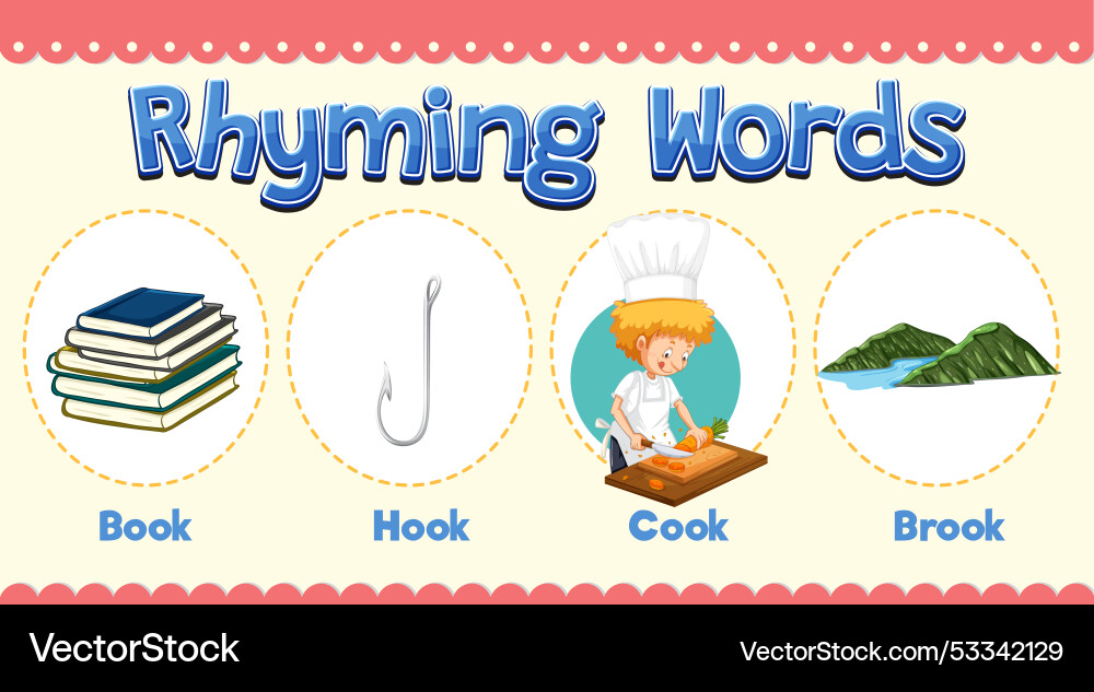 Visual representation of rhyming words Royalty Free Vector