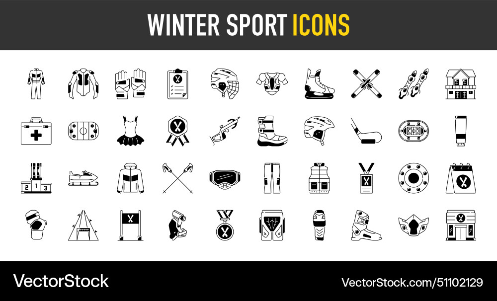 Winter sports icon set Royalty Free Vector Image