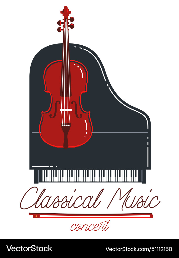 Classical music emblem or logo flat style Vector Image