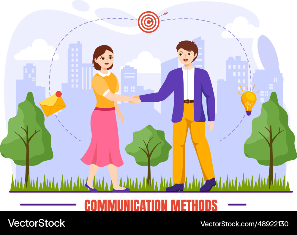 Communication methods with team referral Vector Image