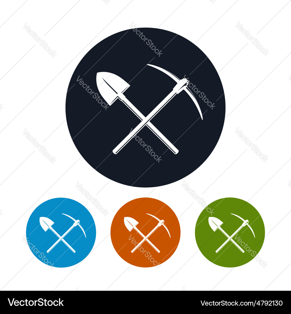 Excavation Tools Icons Royalty Free Vector Image