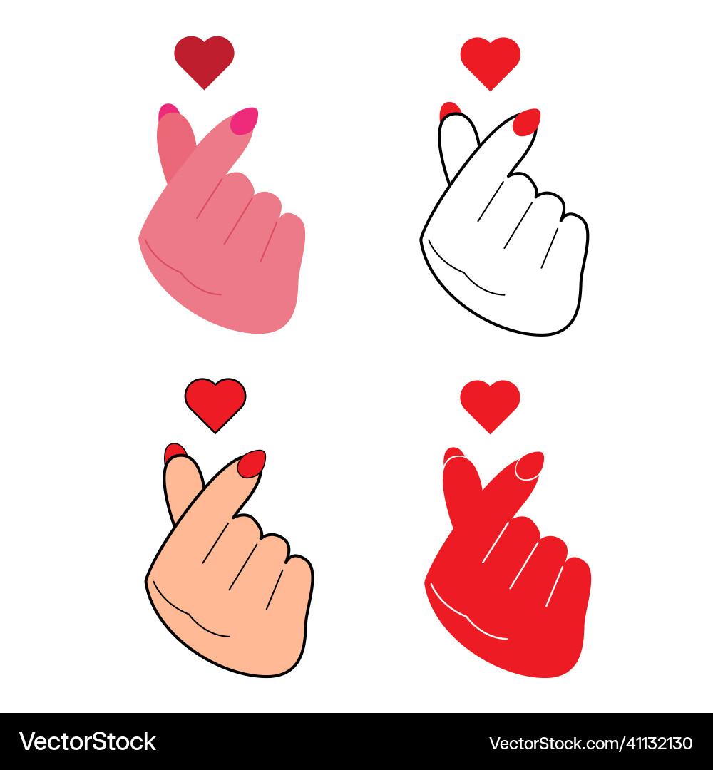 Hand making mini heart symbol icon Royalty Free Vector Image