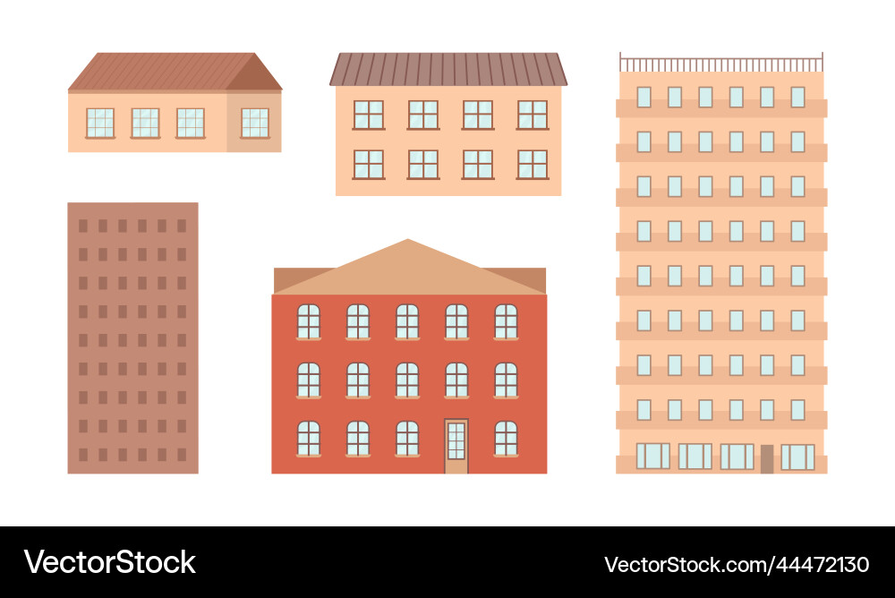 Houses and skyscrapers apartments Royalty Free Vector Image