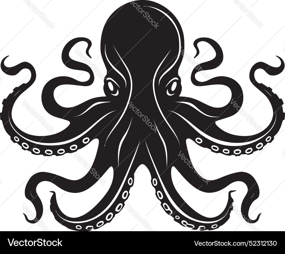 Kraken kingdom black icon design deep sea Vector Image