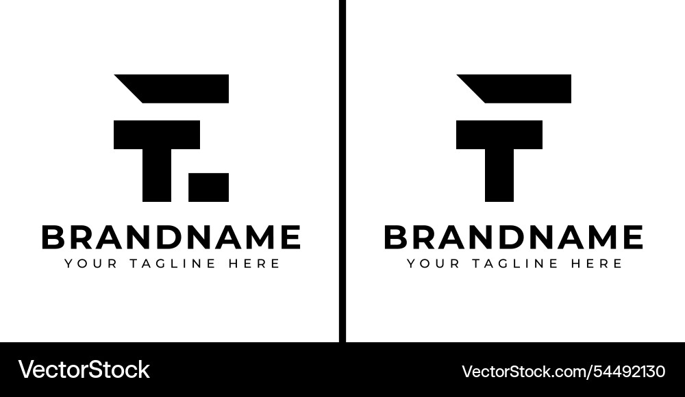 Letters te and tf monogram logo set suitable Vector Image