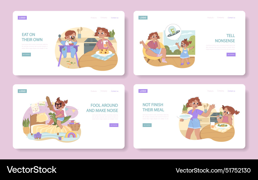 Parenting moments set Royalty Free Vector Image