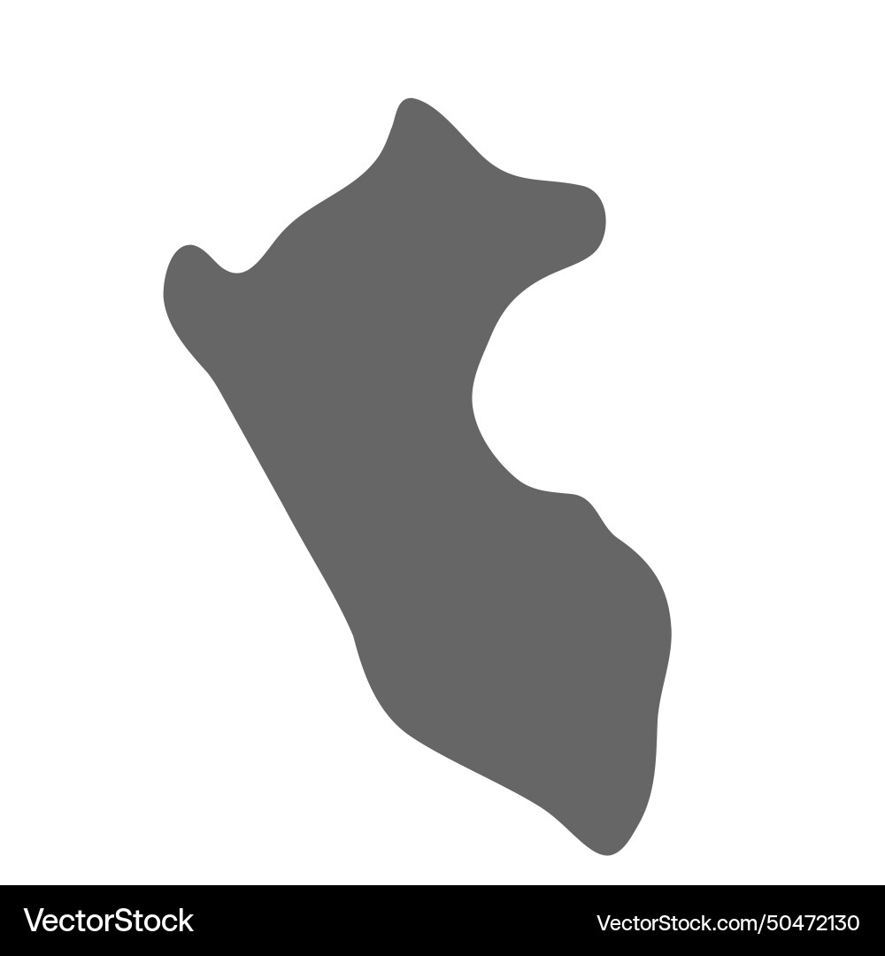 Peru simplified smooth country map Royalty Free Vector Image