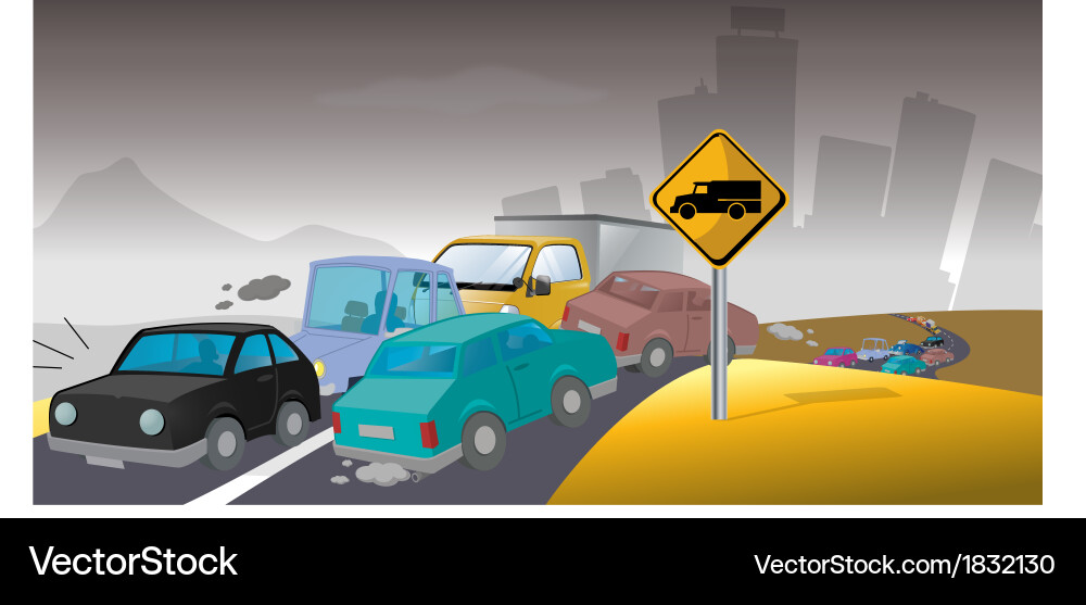 Pollution traffic Royalty Free Vector Image - VectorStock