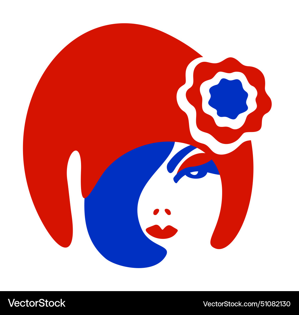 Woman in phrygian cap minimalistic isolated Vector Image