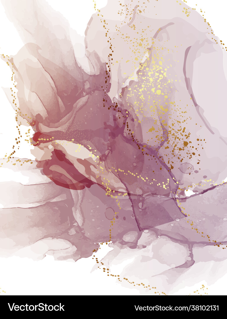 Abstract purple watercolor violet gold digital Vector Image