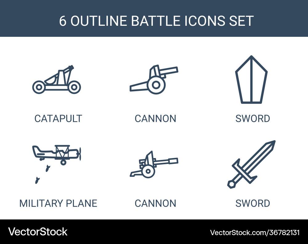 Battle icons Royalty Free Vector Image - VectorStock