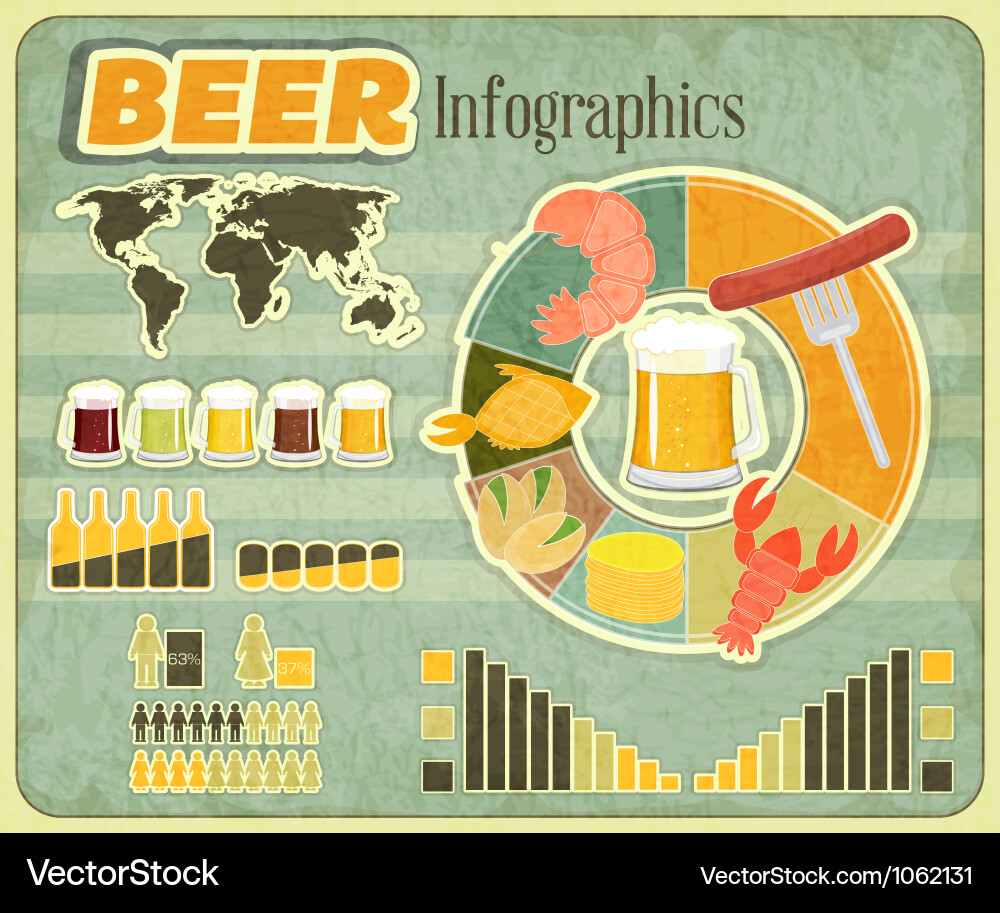 Beer icons snack and elements Royalty Free Vector Image