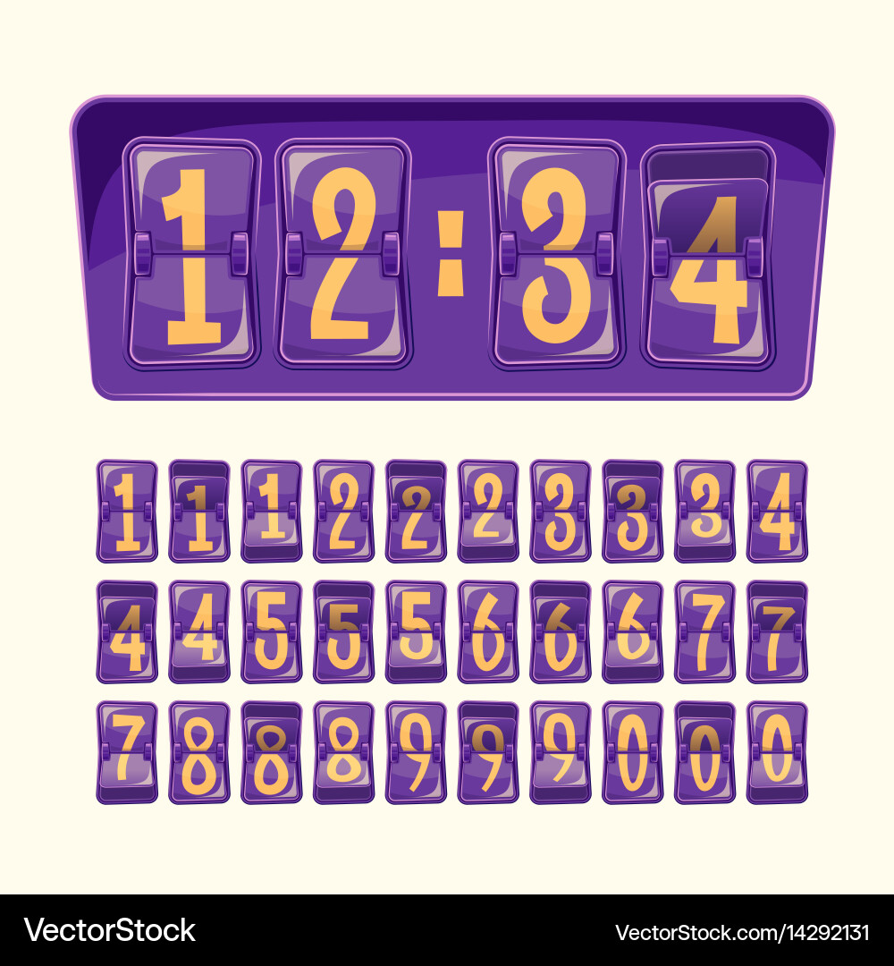 Cartoon numeral alphabet Royalty Free Vector Image