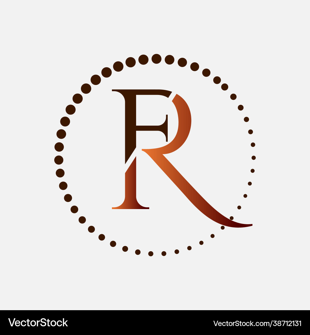 Elegant 'FR' Initial Logo Concept Royalty Free Vector Image