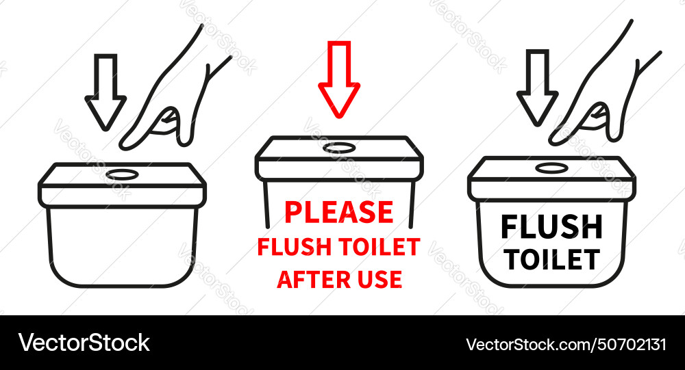 Flush water toilet press lavatory cistern button Vector Image