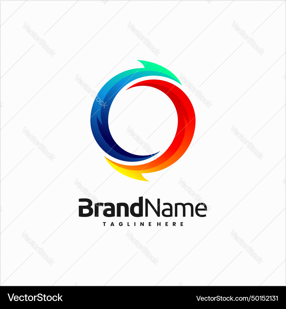Hvac logo design with rotation circle hot and cool