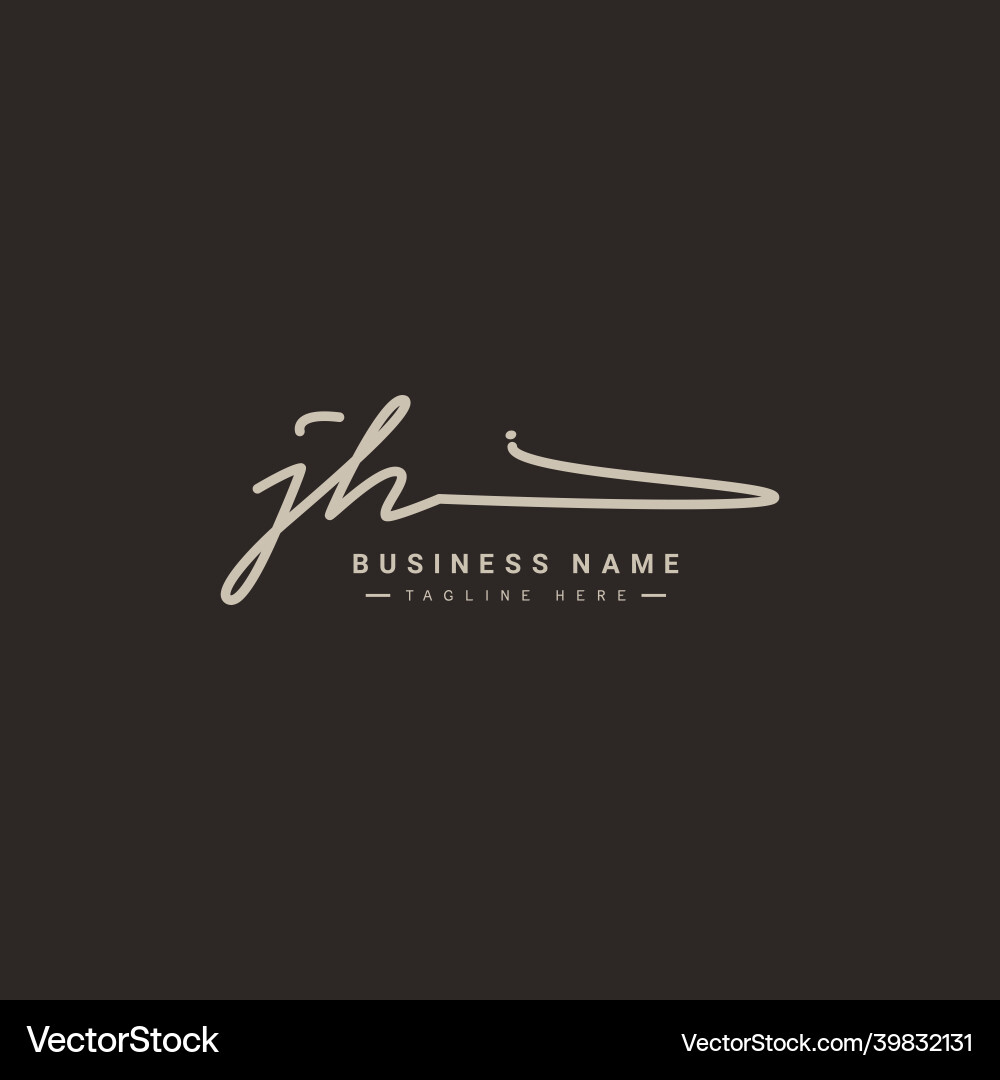 Initial letter jh logo handwritten signature Vector Image