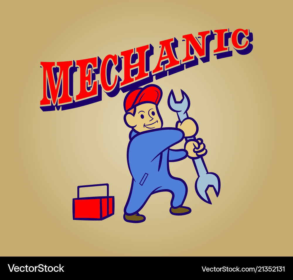 Mechanischer Retro Cartoon Lizenzfreies Vektorbild