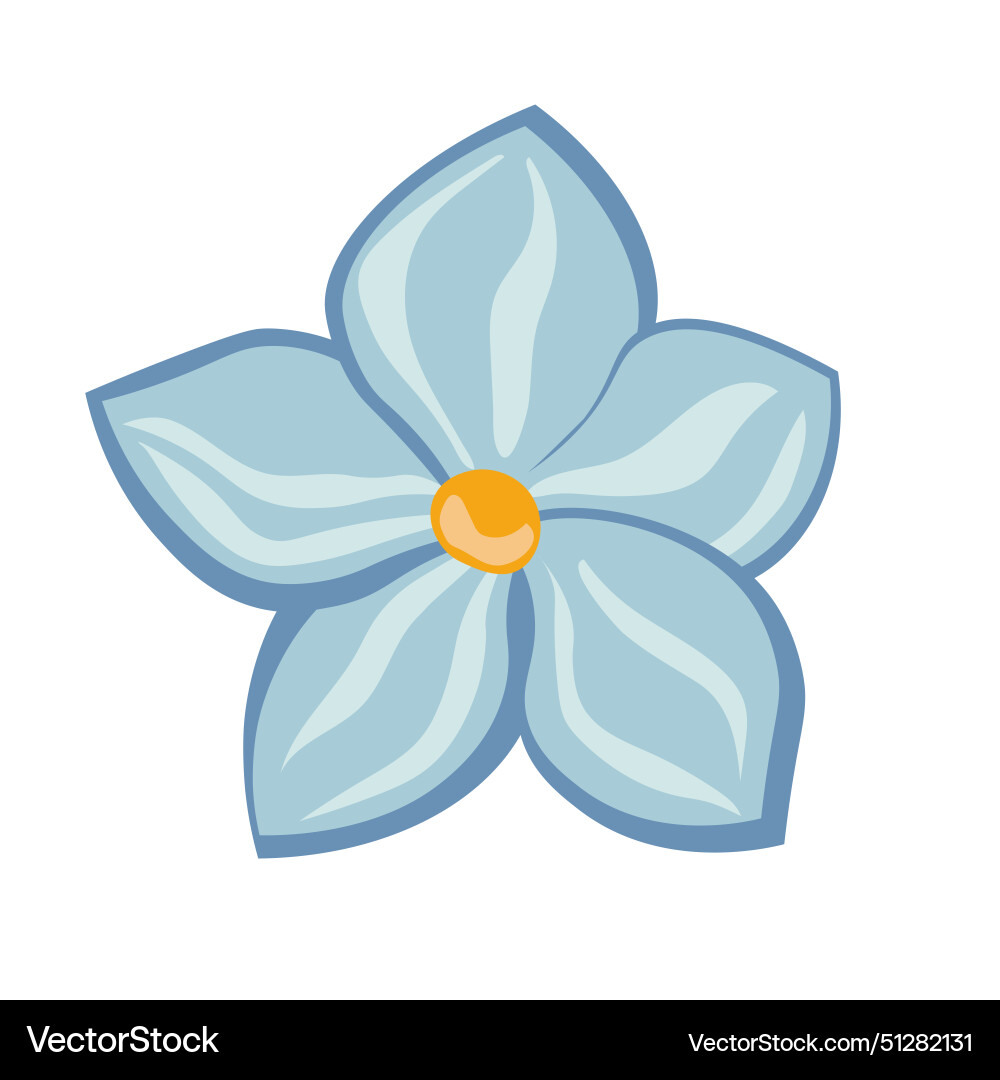 Simple blue flower head Royalty Free Vector Image