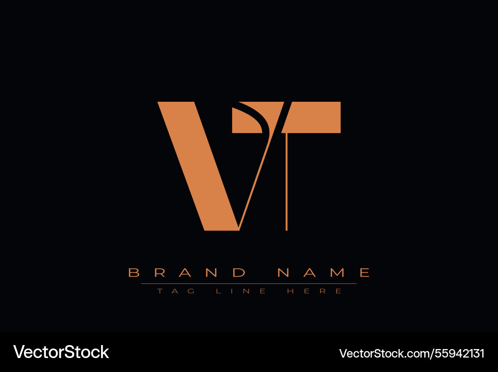 Vt initial letter logo design Royalty Free Vector Image