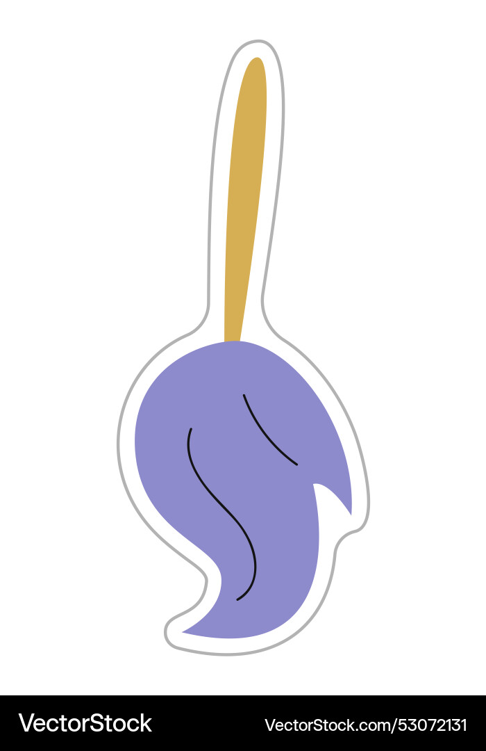 Witch broom sticker for halloween color flat Vector Image