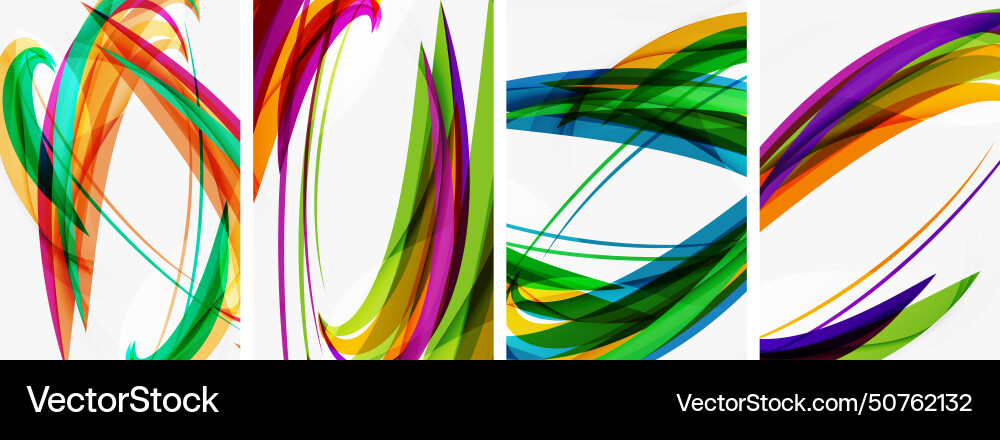 Abstract colorful wave posters for wallpaper Vector Image